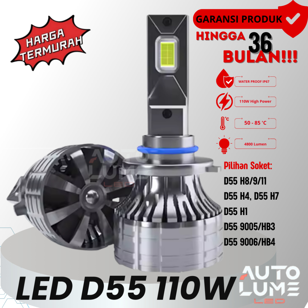 Jual 【AutoLume】2 Pieces Lampu Depan LED Mobil 110W – Super Terang, Chip 3570, Sorot Tinggi ...