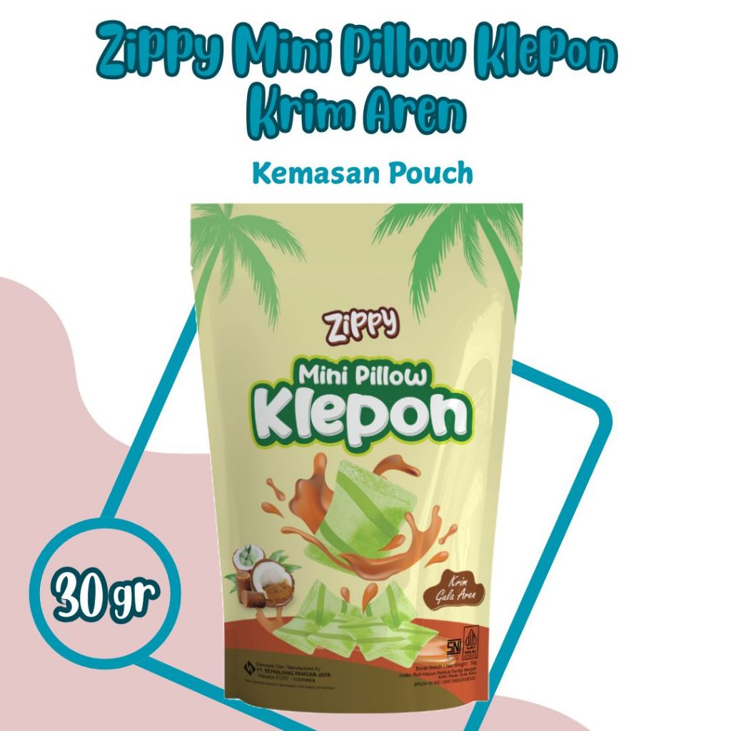 Jual ZIPPY MINI PILLOW KLEPON KRIM GULA AREN 30 Gr Biskuit Wafer Roll ...