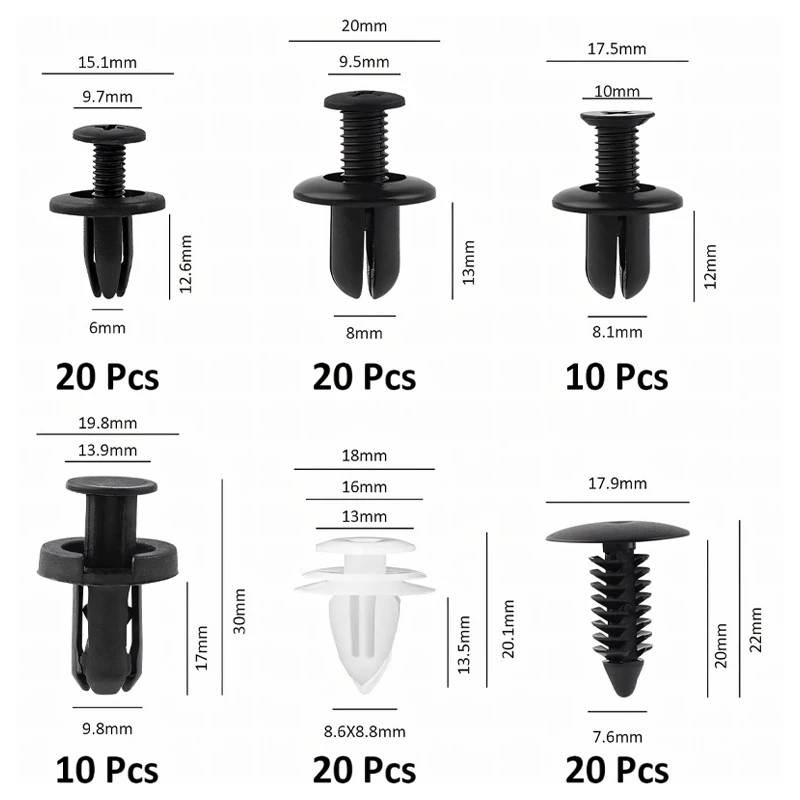 Jual 【100Pcs】Baut Rivet Mobil/ Klip Bumper Baut Body Plastik Clip ...