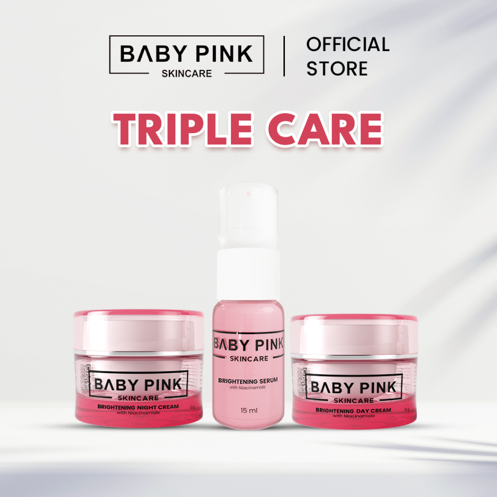 Jual BABY PINK SKINCARE 3Pcs: Day & Night Cream, Brightening Serum ...