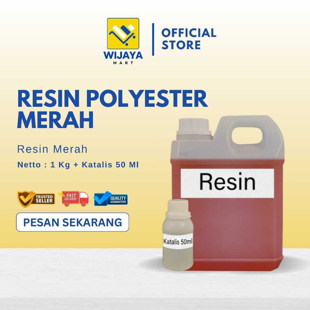 Jual Resin Merah Polyester 1Kg + Katalis 50ml / Resin Merah | Shopee ...