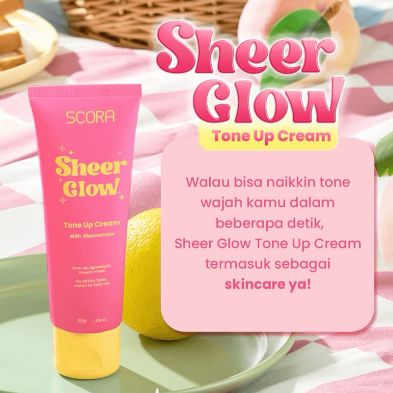 Jual LANGSUNG KIRIM - SCORA SHEER GLOW TONE UP CREAM 30 GR - TONE UP ...