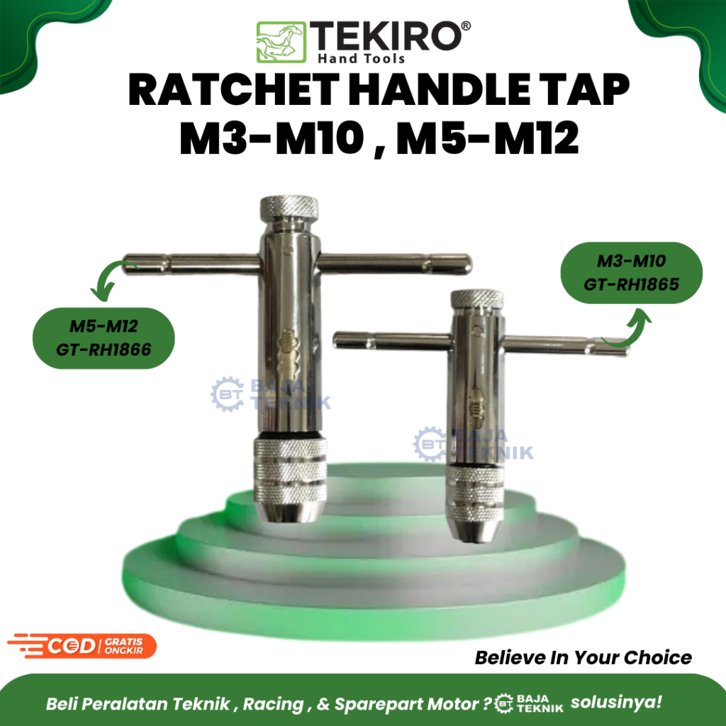 Jual TEKIRO GAGANG TAP RACHET M3-M10 , M5-M12 | TEKIRO RATCHET HANDLE ...
