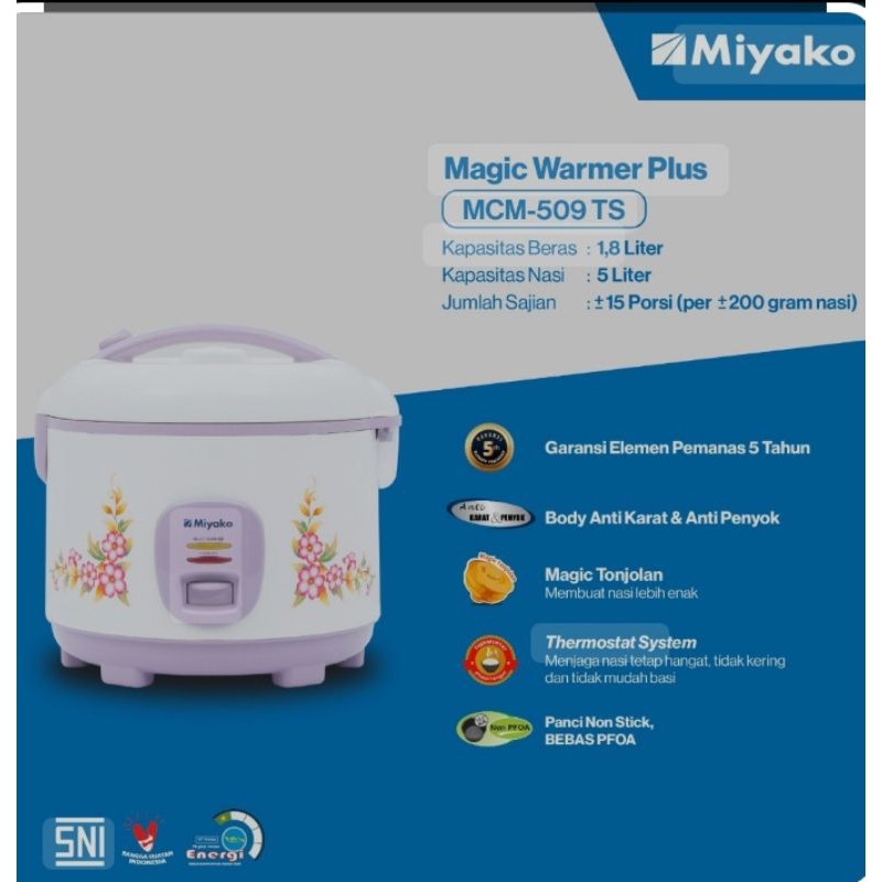Jual MAGIC COM MIYAKO 509 TS | Shopee Indonesia