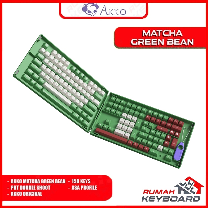 Jual AKKO - ASA - Matcha Green Bean - PBT Keycap - 158 - Keycap - Keycaps | Shopee Indonesia