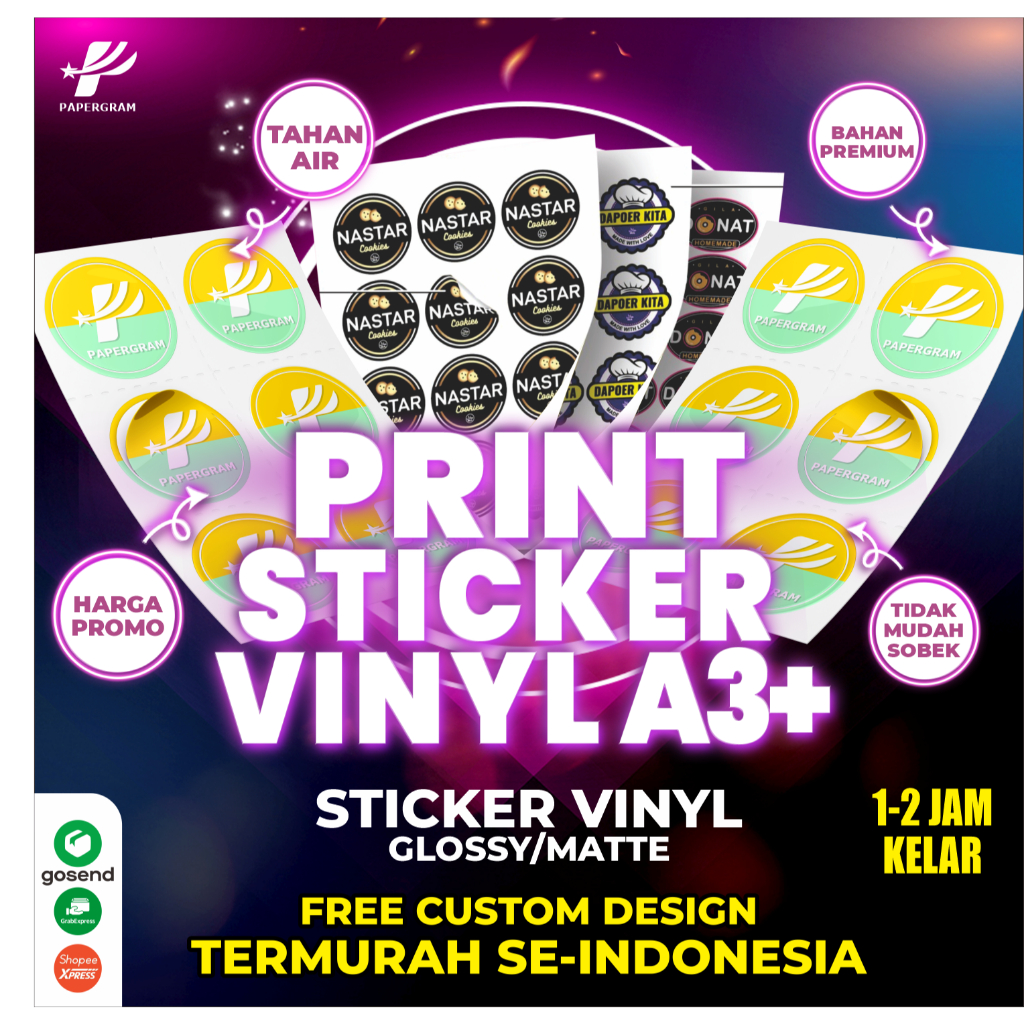 Jual STICKER VYNIL A3+ TERMURAH | STICKER LABEL KEMASAN | STICKER LABEL ...