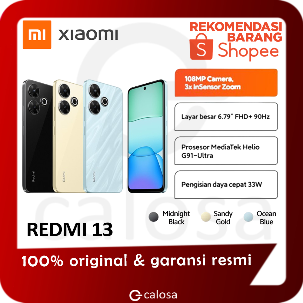 Jual Xiaomi Redmi 13 8GB RAM 128GB/256GB Storage Original Bergaransi ...
