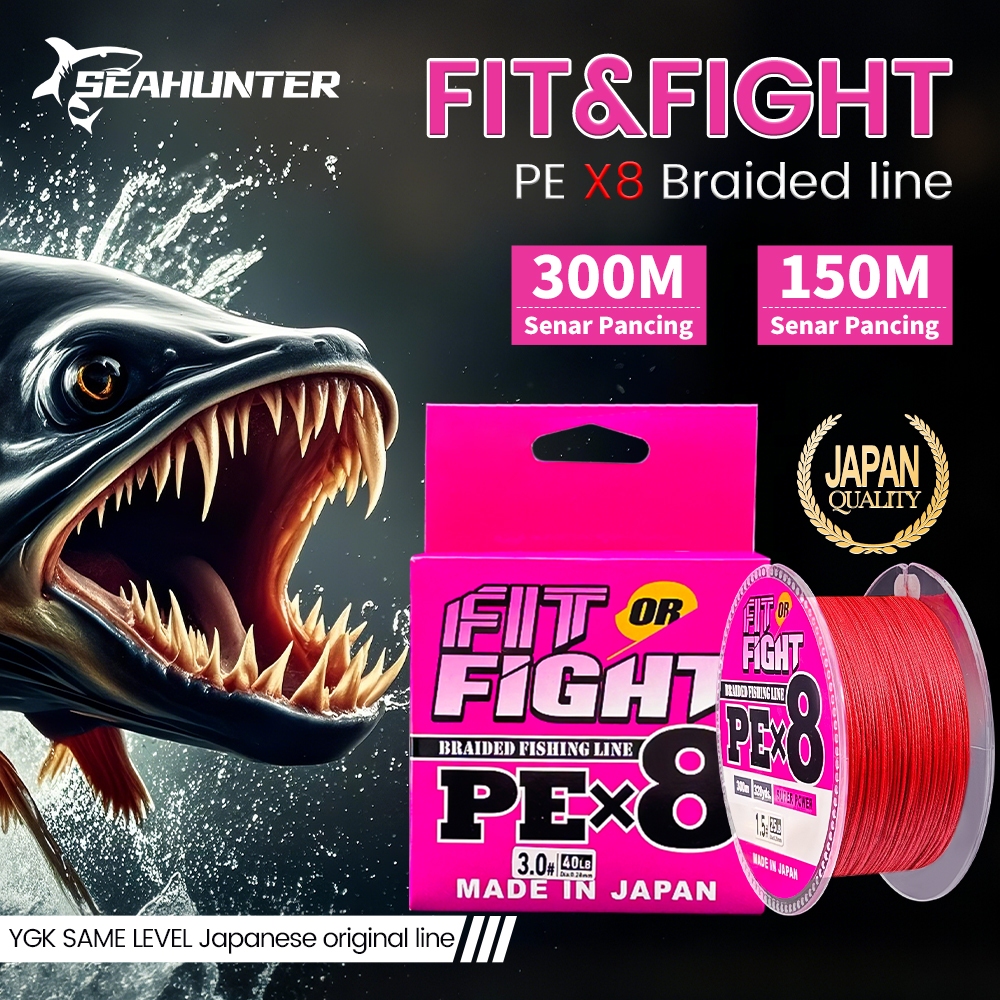 Jual Senar Pancing PE X8 150M&300M SEAHUNTER Fit&Fight Senar PE kuat Benang Pancing 300 Meter ...