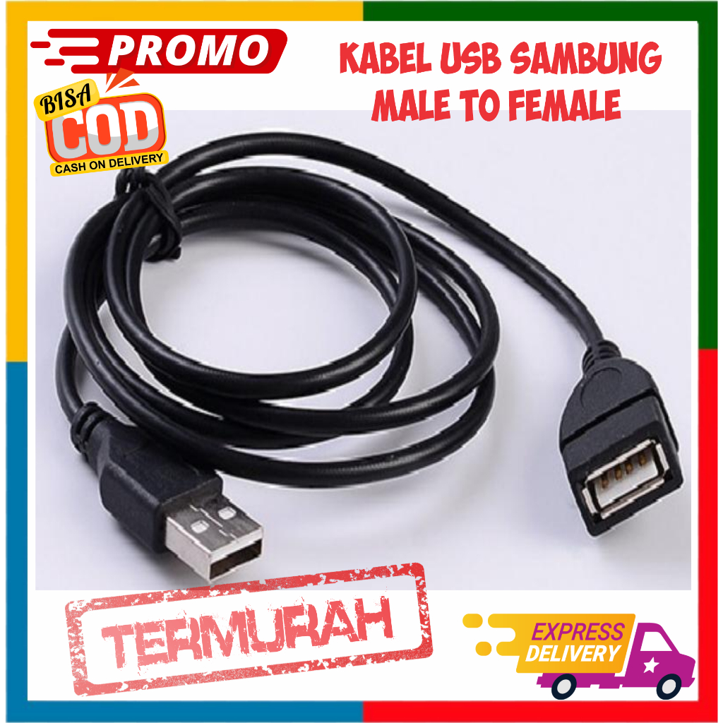 Jual Kabel USB Cewe ke Cowo Kabel Extension Male to Female Panjang 1 ...