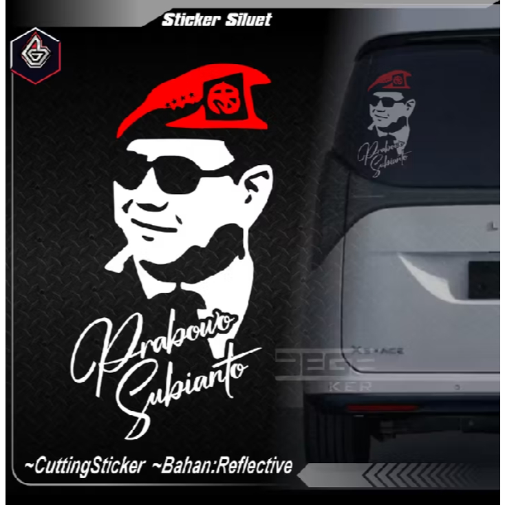 Jual Sticker Siluet Prabowo Subianto / Sticker Prabowo Subianto, kode ...