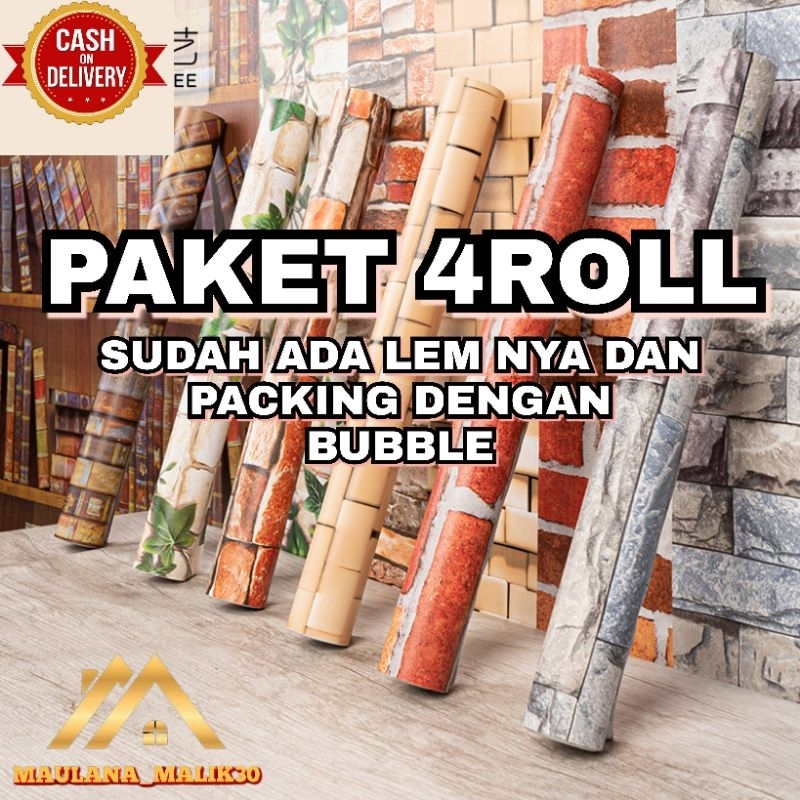 Jual PAKET 4ROLL // BISA COD!! WALLPAPER STICKER DINDING MOTIF BATU ...