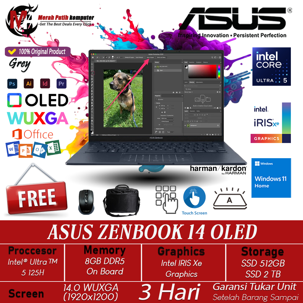 Jual Laptop Asus Zenbook 14 OLED Q415MA Intel Ultra 5 125H Ram 8GB DDR5 ...