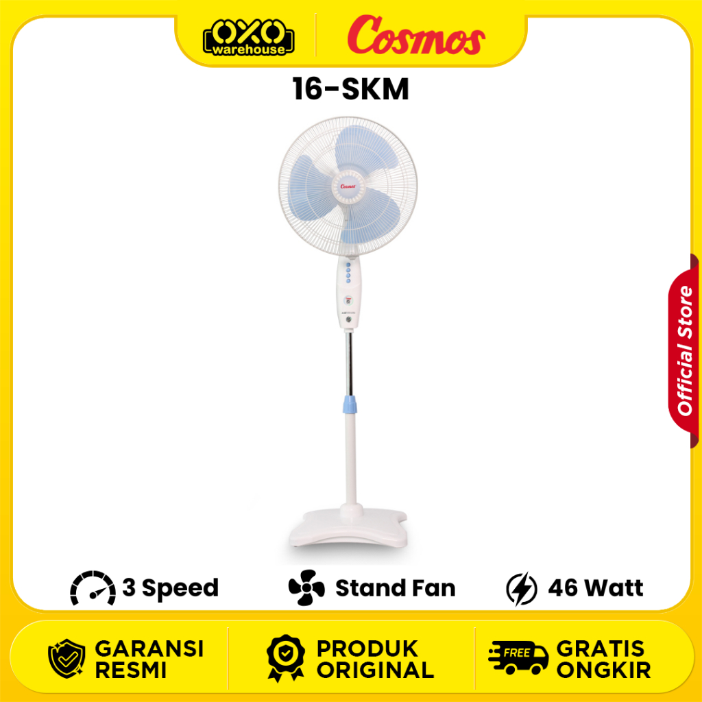 Jual COSMOS Stand Fan 16-SKM Kipas Angin Berdiri 16 Inch Low Watt Garansi Resmi | Shopee Indonesia