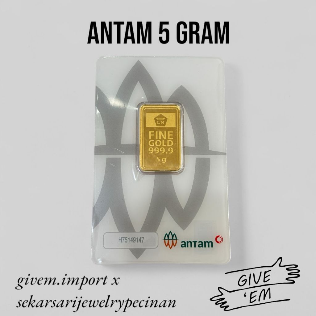 Jual 5 Gram ANTAM LM Logam Mulia Emas Batangan Investasi Press Certieye ...