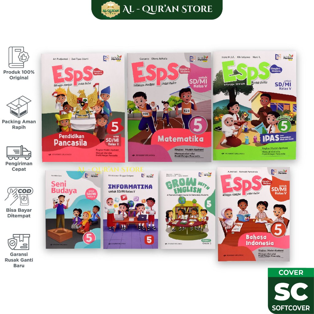 Jual Buku SD Kelas 5 Kurikulum Merdeka Paket Lengkap Erlangga ESPS Semua Mapel Terbaru | Shopee ...