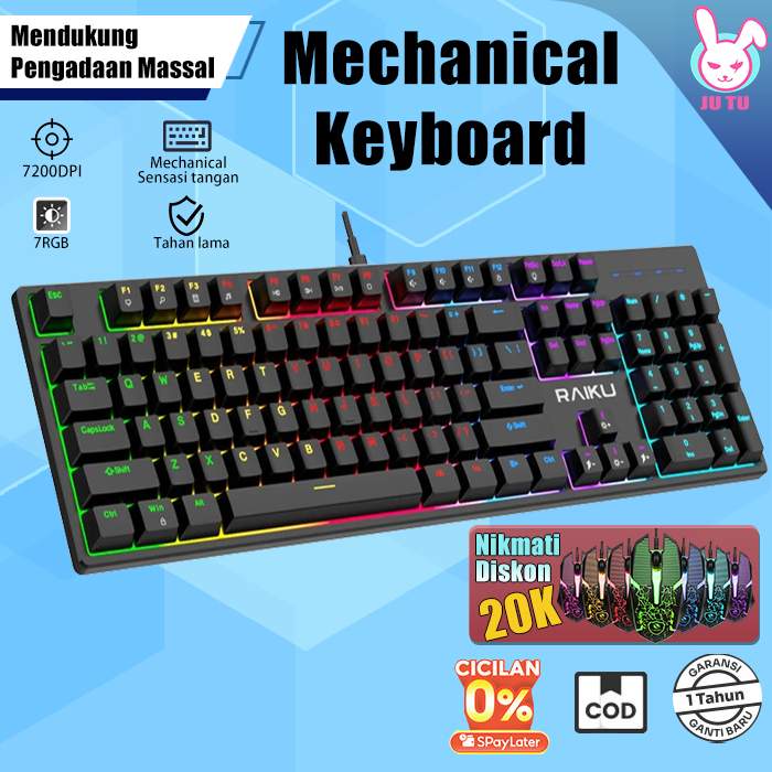 Jual JUTU Keyboard Berkabel Mekanis 1 Set/Keyboard Gaming L3000 RGB ...