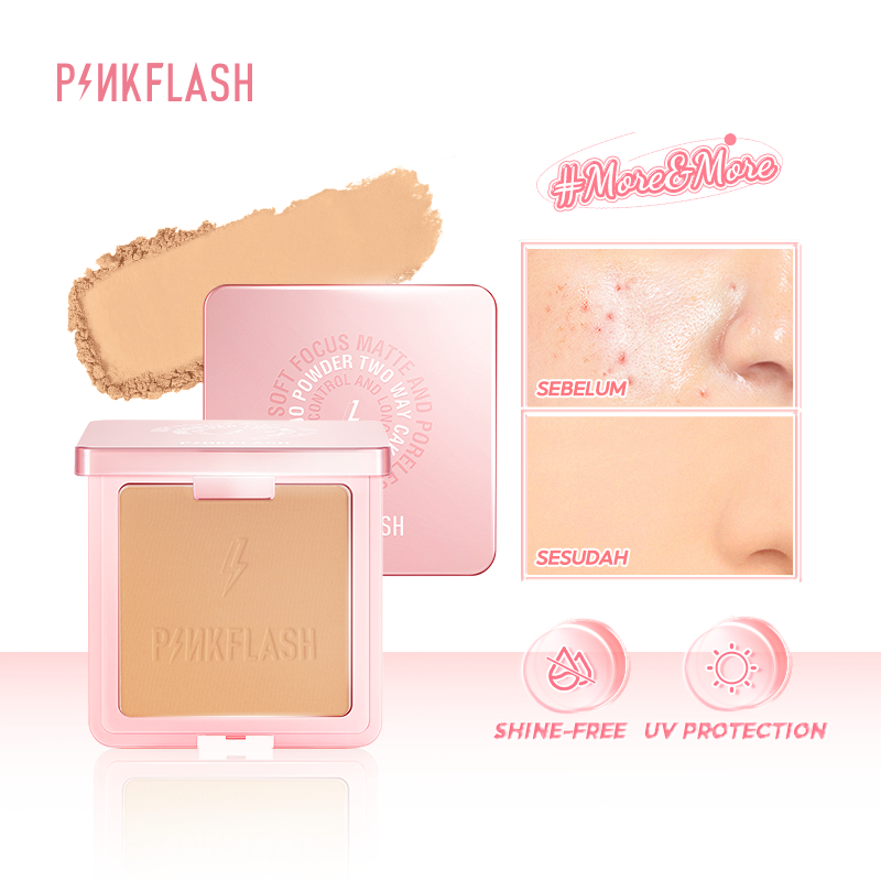 Jual 【Clearance sale】PINKFLASH More&More Matte Oil Control Bedak Padat ...