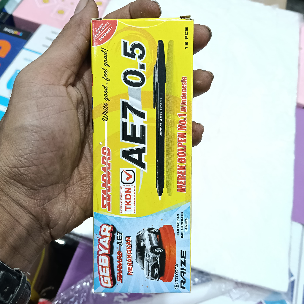 Jual PENA STANDARD AE7 HITAM 0,5 PULPEN ANTI MACET TERLARIS | Shopee ...