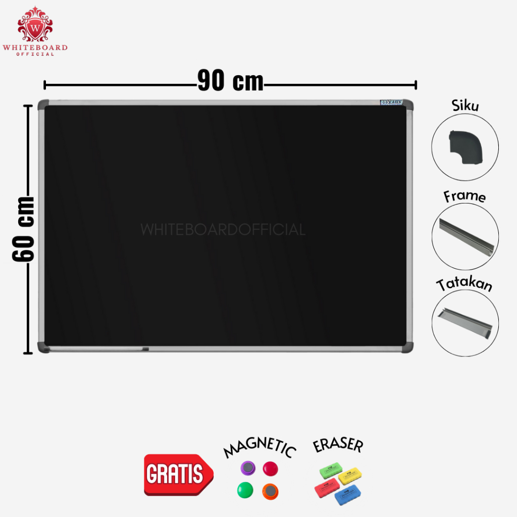 Jual SAKANA Papan Tulis Blackboard Magnet 60x90cm Gantung / Black Board / Chalkboard / Papan ...