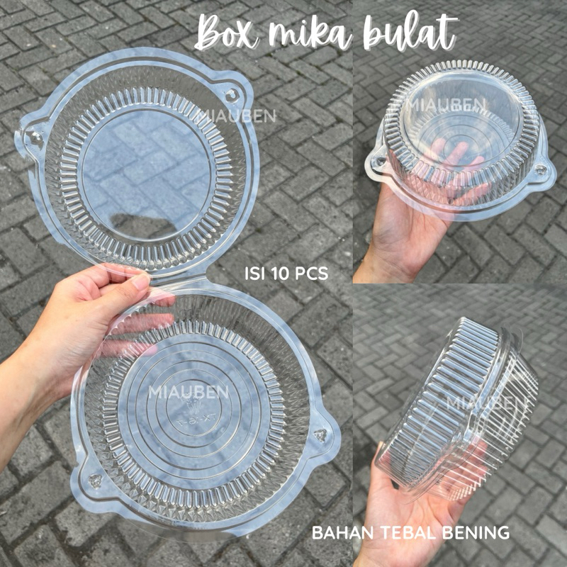 Jual ok Isi 10 pcs box mika sifon box mika bulat mika cheesecake ...
