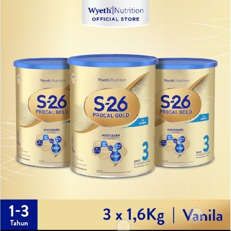 Jual S-26 Procal Gold Tahap 3 Rasa Vanila 1600gr x 3 (Free bubble wrap ...