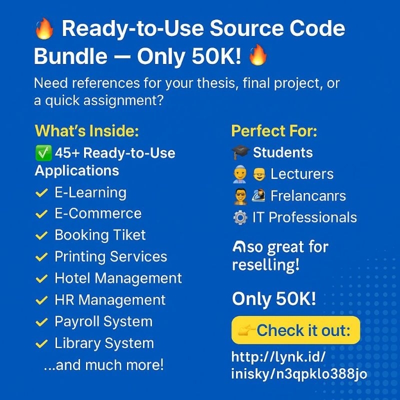 Jual 50++ Source Code Siap Pakai PHP, Native, CodeIgniter Bundling | Shopee Indonesia
