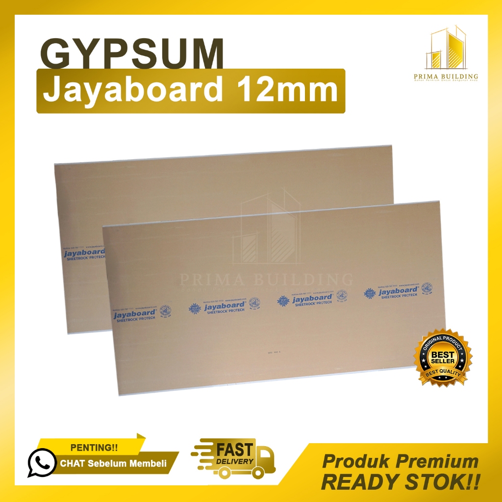 Jual Gypsum Jayaboard 12mm / Gipsum Jaya sheetrock 9 mm / Gypsum plafon ...