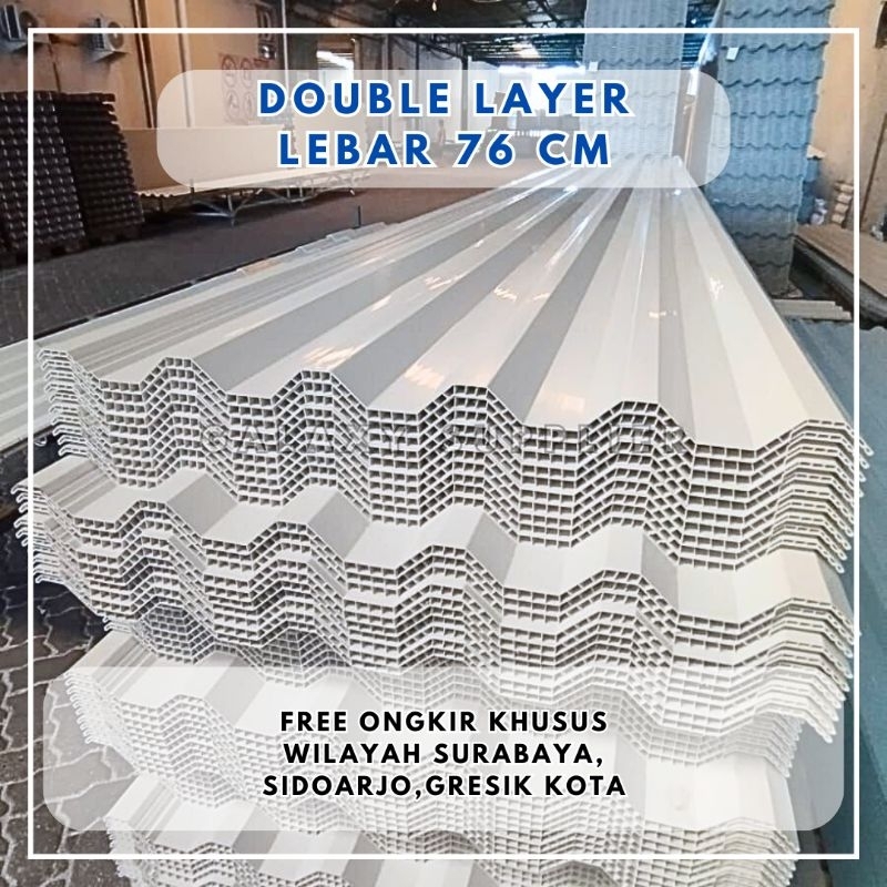 Jual ATAP UPVC DOUBLE LAYER LEBAR 76CM HARGA PER METER | Shopee Indonesia