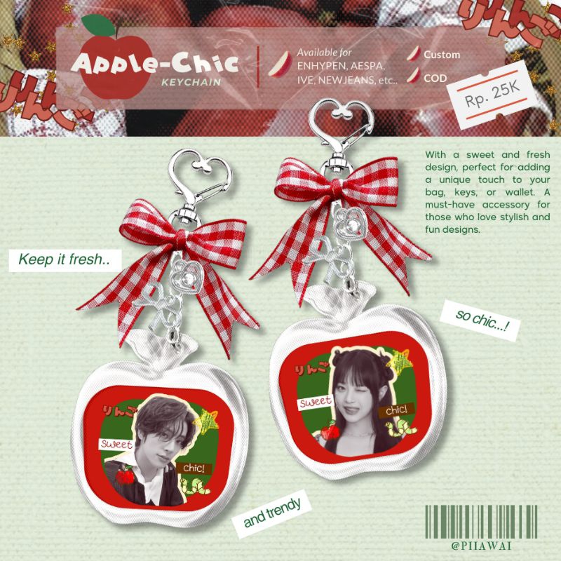 Jual Apple-Chic Keychain by Piawai Store (baca deskripsi) | Shopee ...