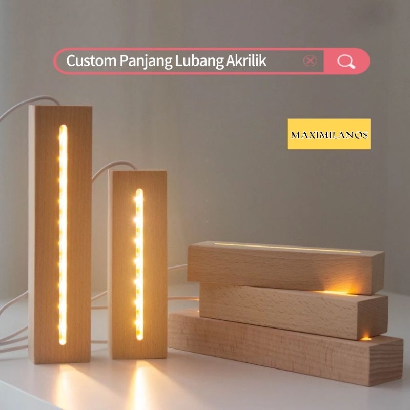 Jual Custom Base Wood Akrilik / Tatakan Lampu Led Akrilik / Dudukan ...