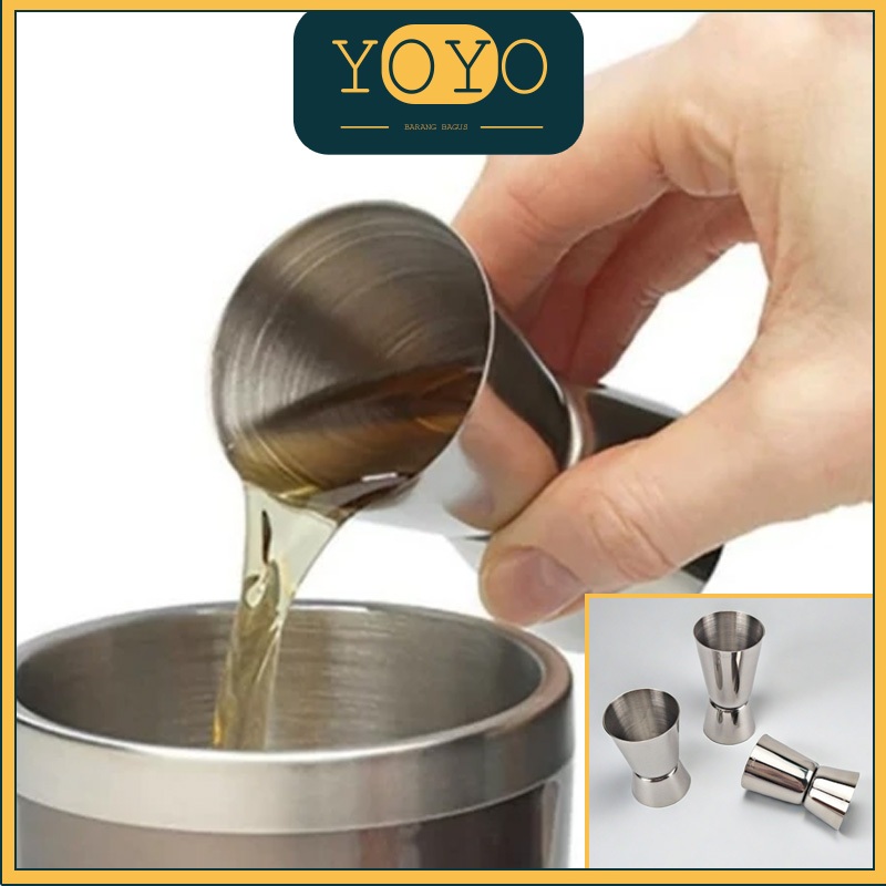 Jual Stainless measure 15/30ml 20/40ml 25/50ml cc Measuring Cup / Gelas ...