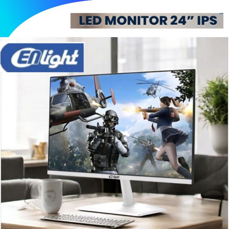 Jual Monitor Led 24 in putih Enlight 24ESI-B Frameless Full HD IPS New ...