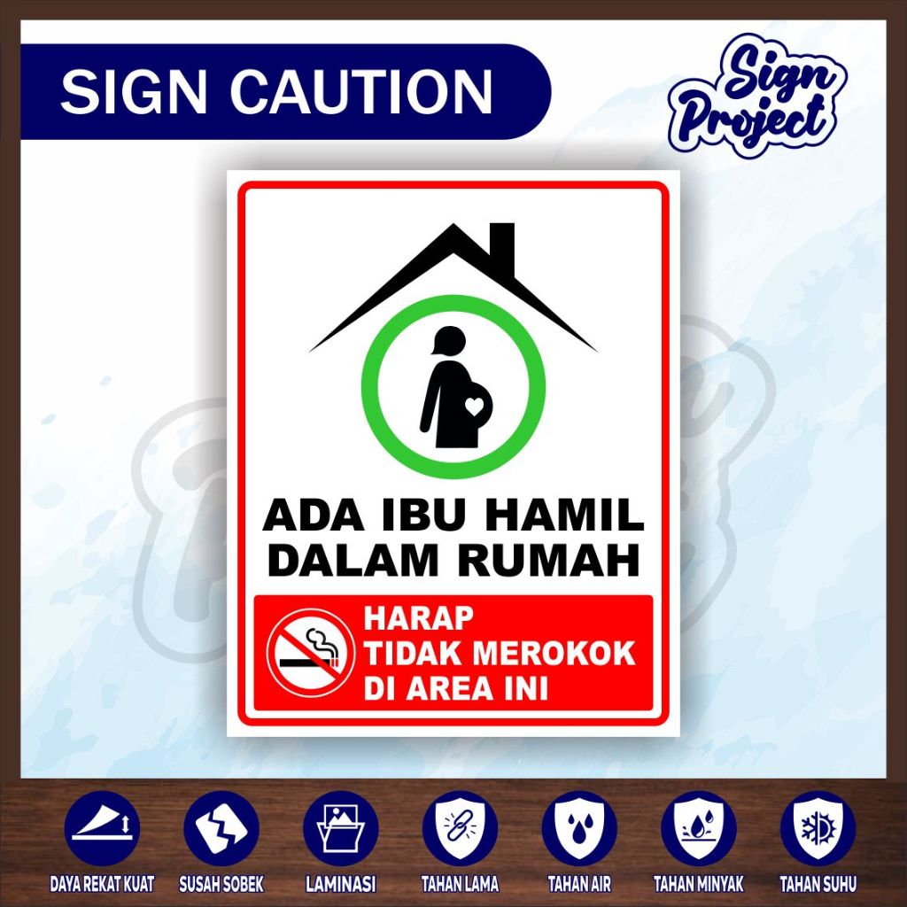 Jual Stiker Sign ADA Ibu Hamil dalam Rumah Dilarang Merokok/Sticker Ibu ...
