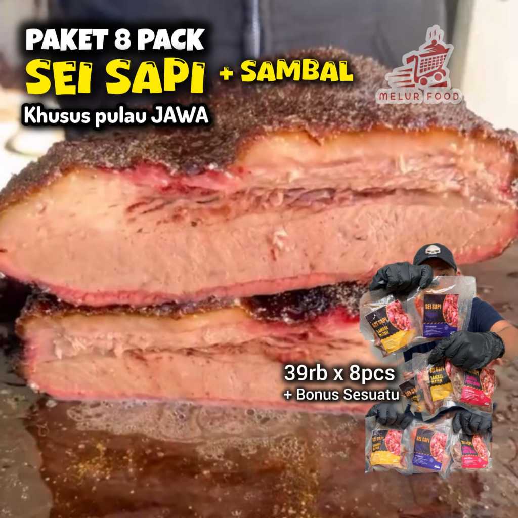 Jual Sei Sapi Hemat 8pack x 39rb MELUR FOOD | Daging Asap Free Sambal ...