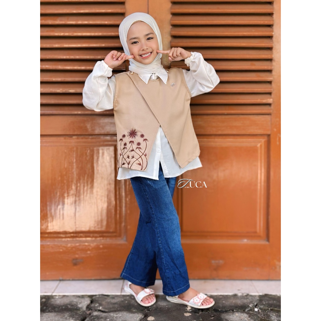 Jual Clarissa Bordir vest anak warna Coksu / outer anak / rompi anak ...