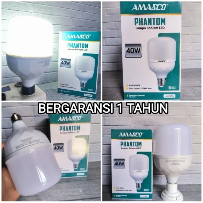 Jual AMASCO Phantom Lampu Led T Bulb Cahaya Putih 6500K Bergaransi 1 ...