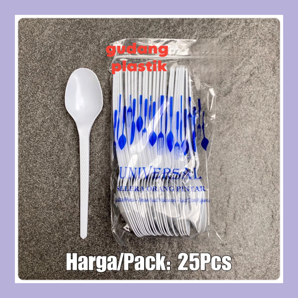 Jual Sendok Makan Plastik Kuat Tebal Panjang Bening / Hitam / Putih ...