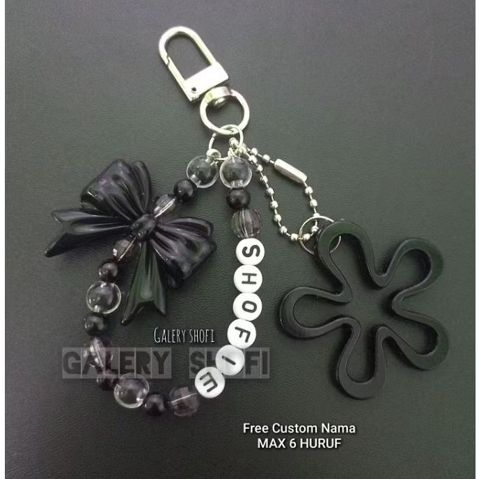 Jual Gantungan Kunci Tas Free Custom Nama / Gantungan Kunci Kristal ...