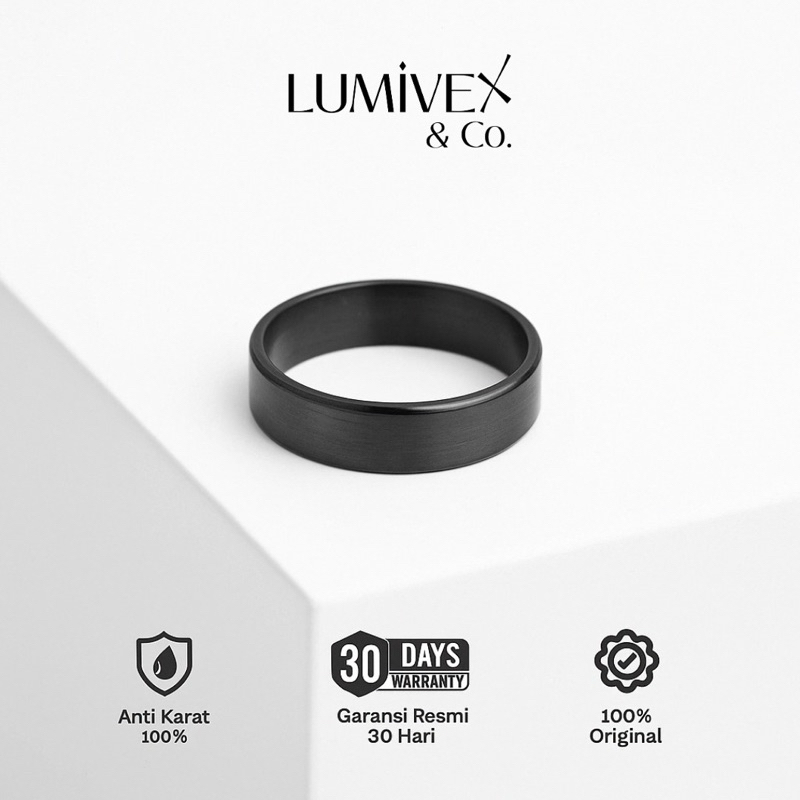 Jual Cincin Titanium Pria Wanita Warna Hitam Anti Luntur Anti Karat ...