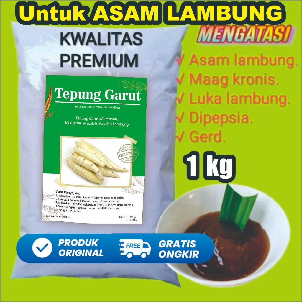 Jual TEPUNG GARUT 1kg / PATI ASAM LAMBUNG / ANGKRIK / ARROWROOT ...