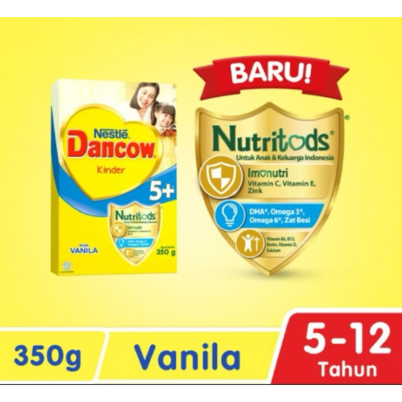 Jual Nestle Dancow 5+ Nutritods Usia 5-7 Tahun Rasa Vanila 350 Gram Box ...