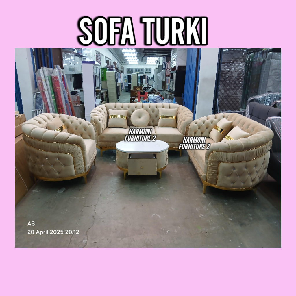 Jual SOFA TURKI 321 + BANTAL + MEJA + KAKI BESI SOFA TURKEY 321 ...