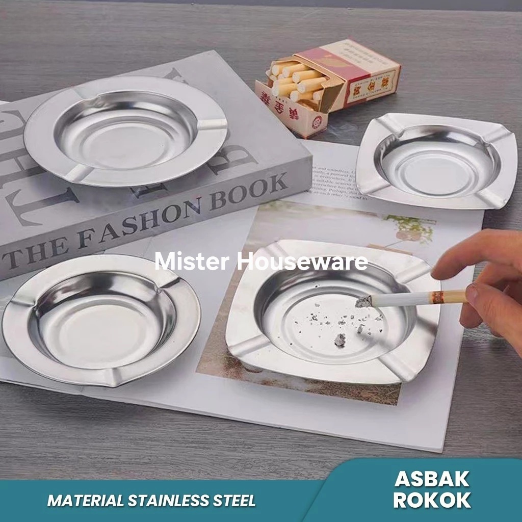 Jual Asbak Rokok Tempat Puntung Rokok Bahan Stainless Steel Model Segi ...
