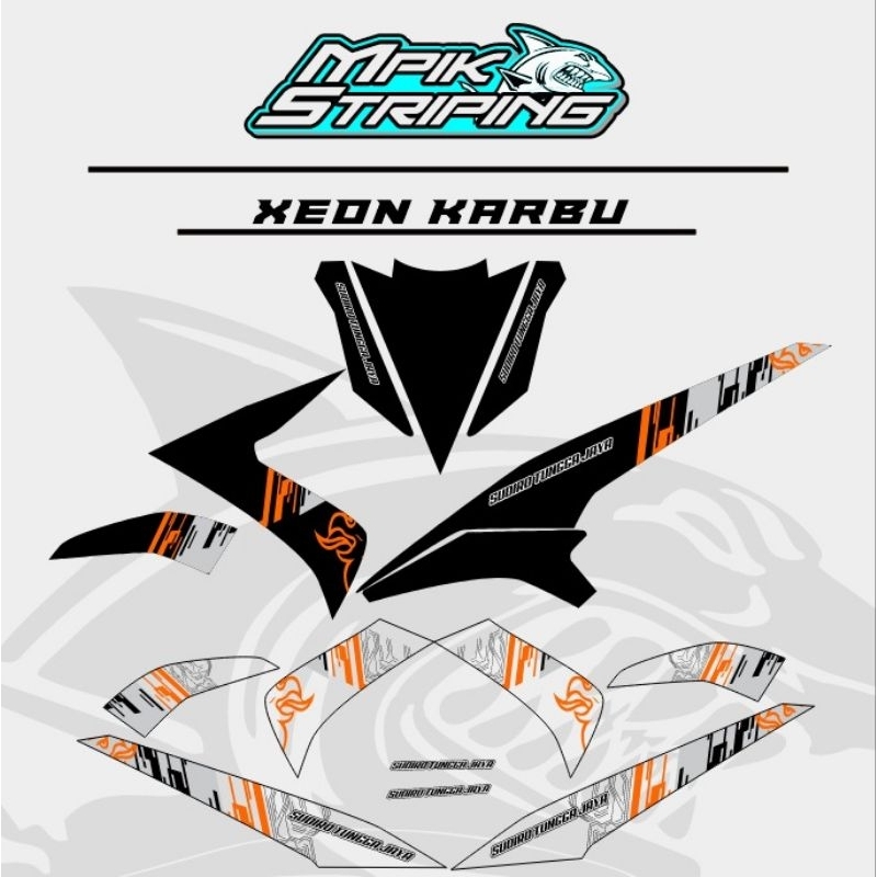 Jual STRIPING STICKER TRANSPARAN XEON KARBU MOTIF DESIGN CUSTOM LIVERY ...