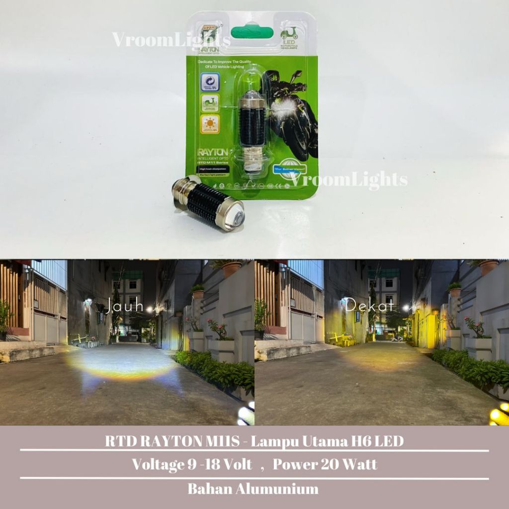 Jual RTD RAYTON Tipe M11S Lampu Utama H6 LED Bahan Alumunium | Shopee Indonesia