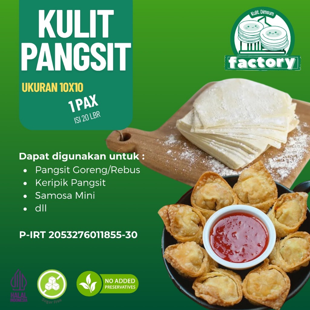Jual Kulit Pangsit Gyoza Siomay Rebus Goreng Kotak Isi 20 lembar ...