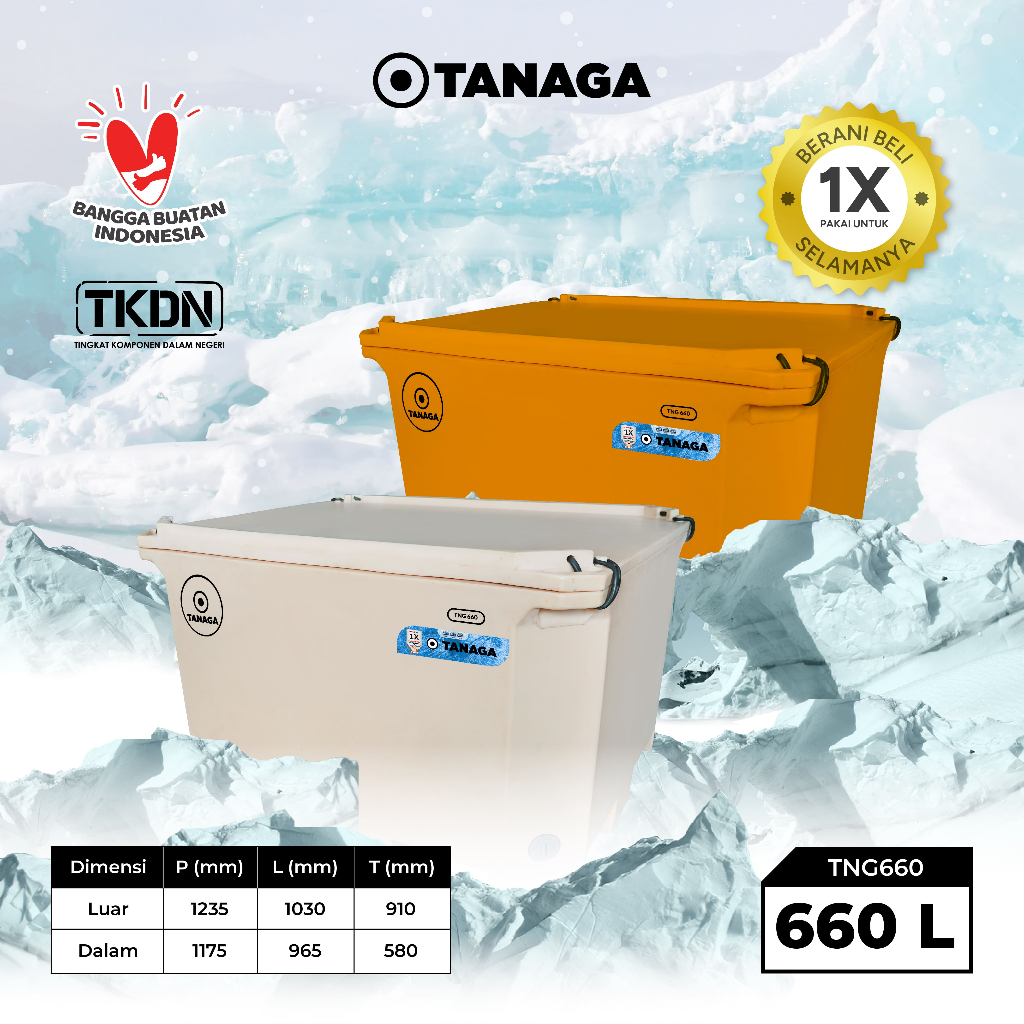 Jual TANAGA Cool Box 660 Liter Cooler Box Es Batu Ikan Daging Minuman ...