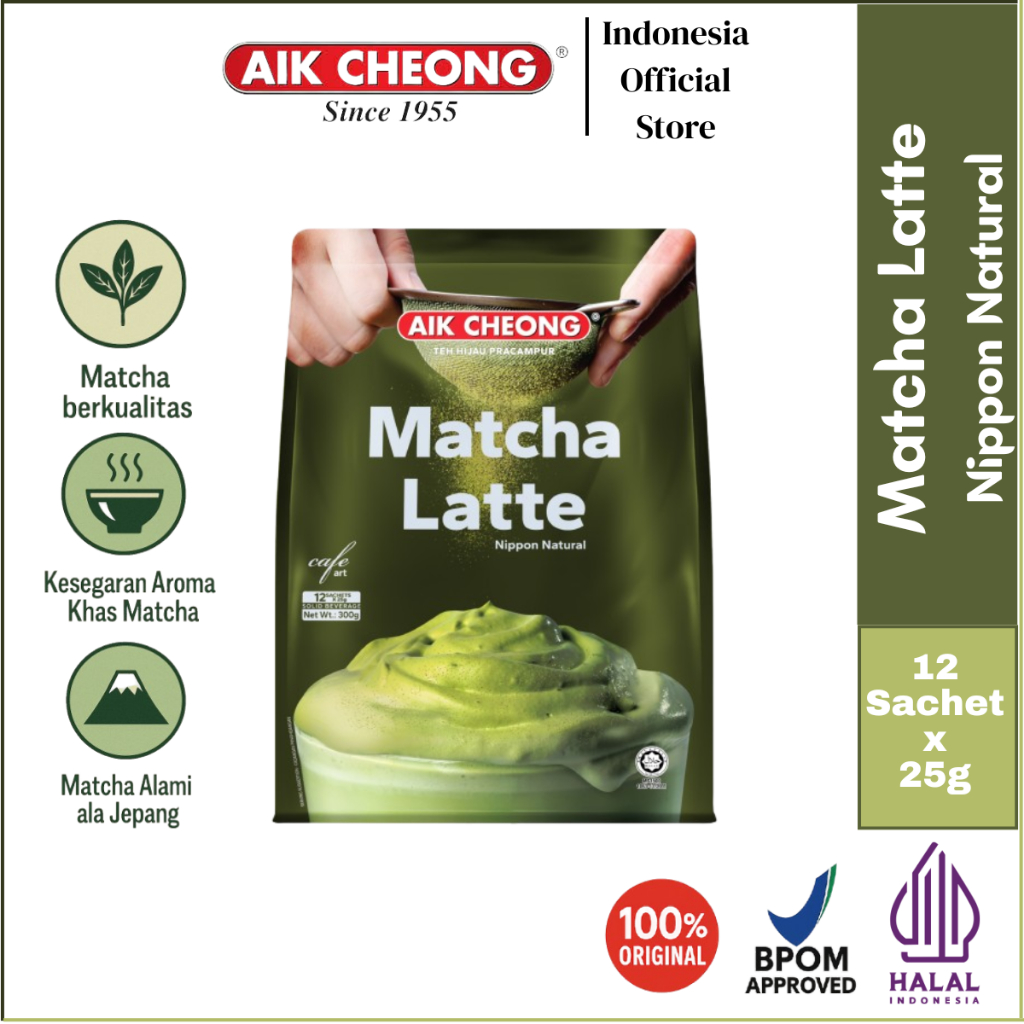 Jual Aik Cheong Matcha Green Tea Latte Nippon Natural with High Quality ...