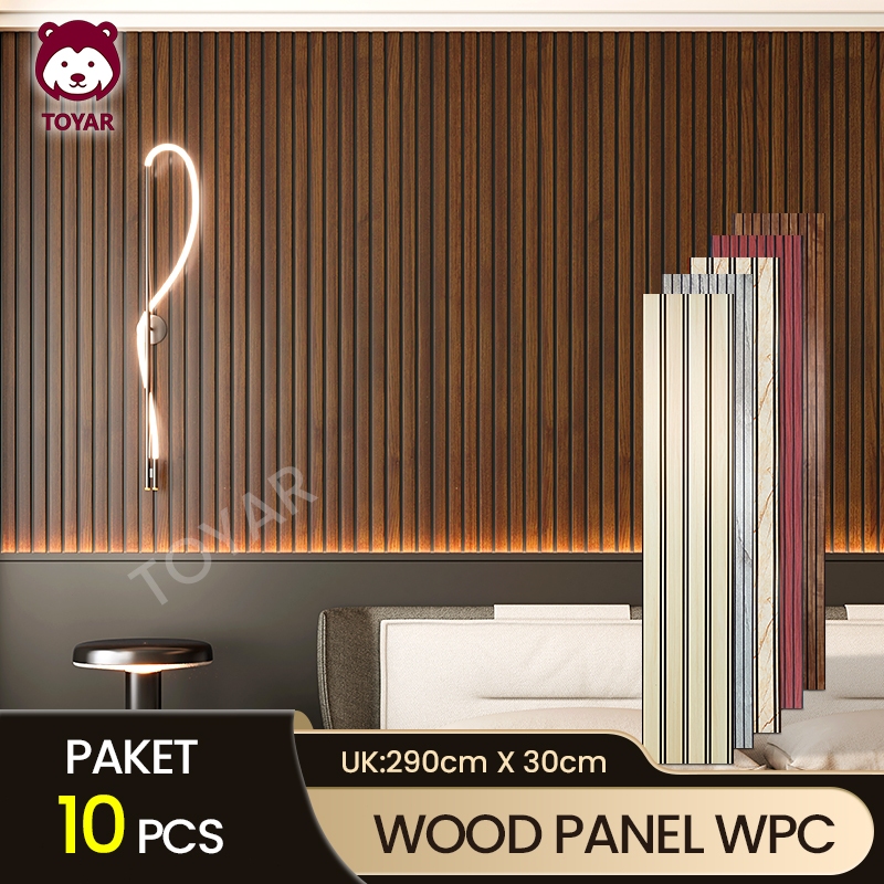 Jual 10 PCS PAKET - Wood Panel WPC / Wood panel Dekorasi Rumah Mewah / Wall panel Panel Dinding ...