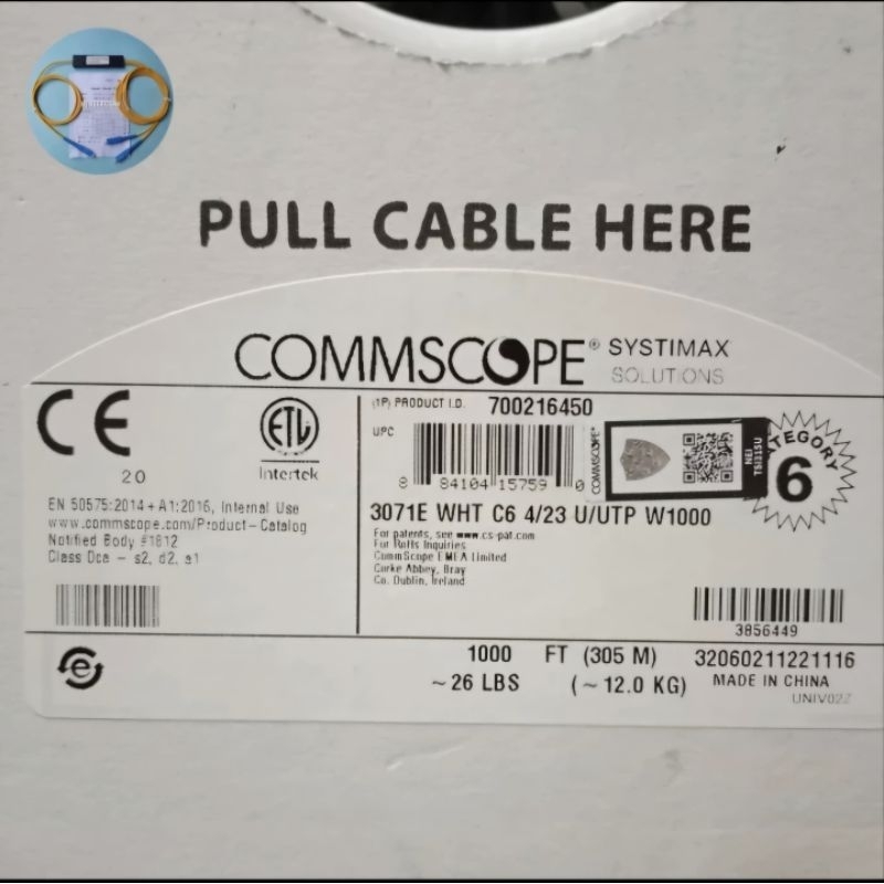 Jual KABEL UTP CAT6 SYSTIMAX COMMSCOPE 4P/23AWG LSZH 305METER ORIGINAL ...